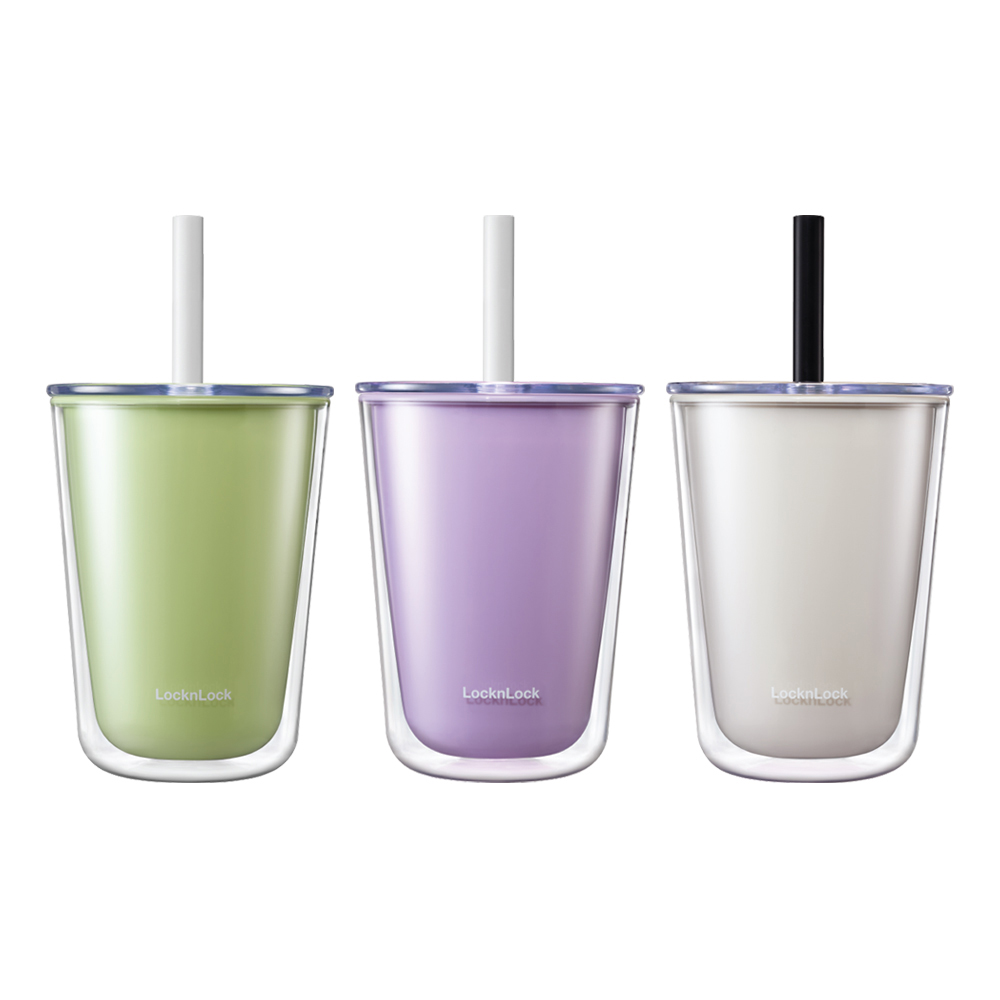 Ly nhựa 2 lớp LocknLock Bubble Tea Cold Cup 720ml Kèm Ống Hút Trân Châu ...